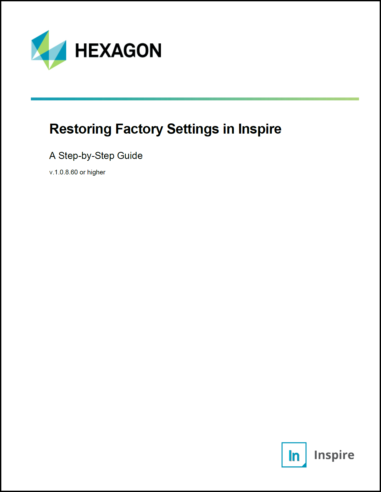 How to Restore Factory Settings in Inspire